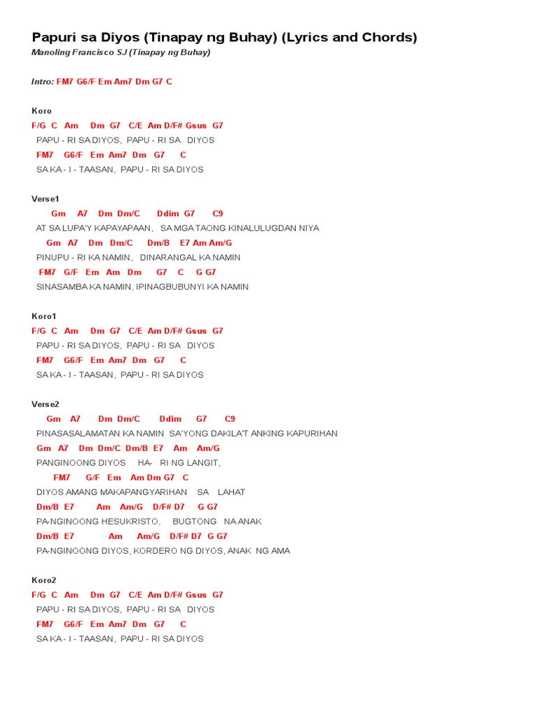 Papuri Sa Diyos PDF | PDF