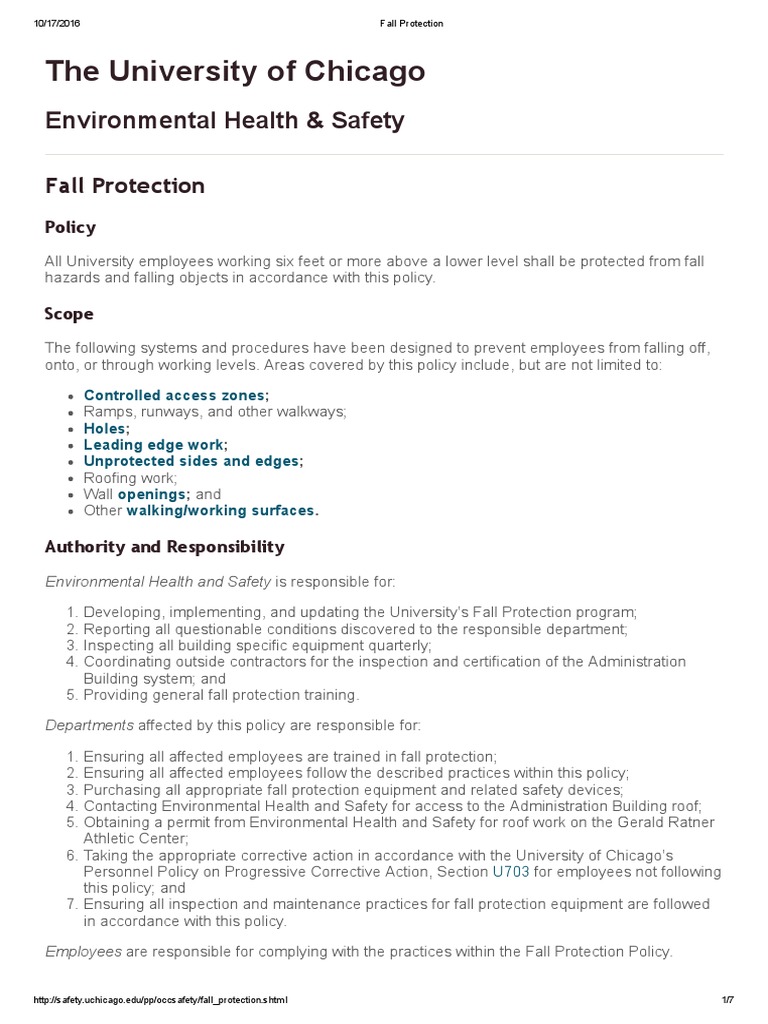 The University of Chicago: Environmental Health & Safety | PDF ...