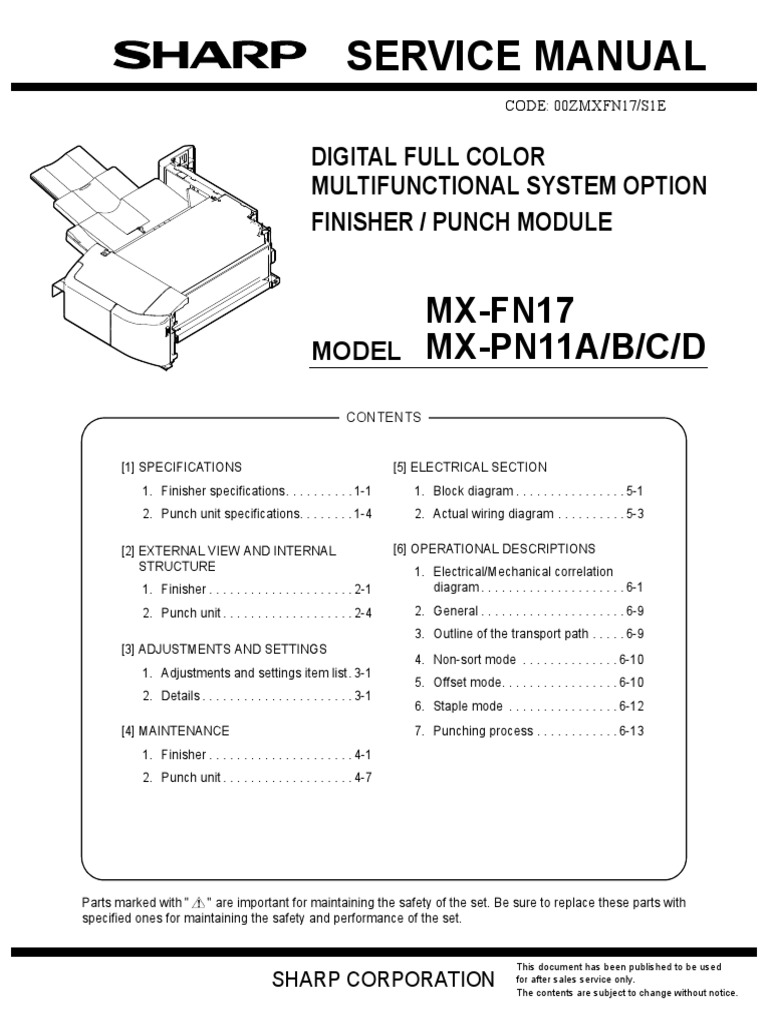 Sharp MX Fn17 MX Pn11a B C D | PDF | Equipment | Manufactured Goods