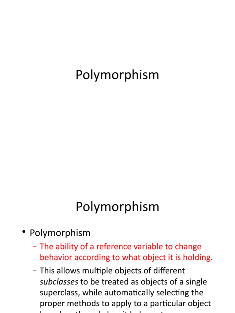 Java Programming: Polymorphism | PDF | Class (Computer Programming ...