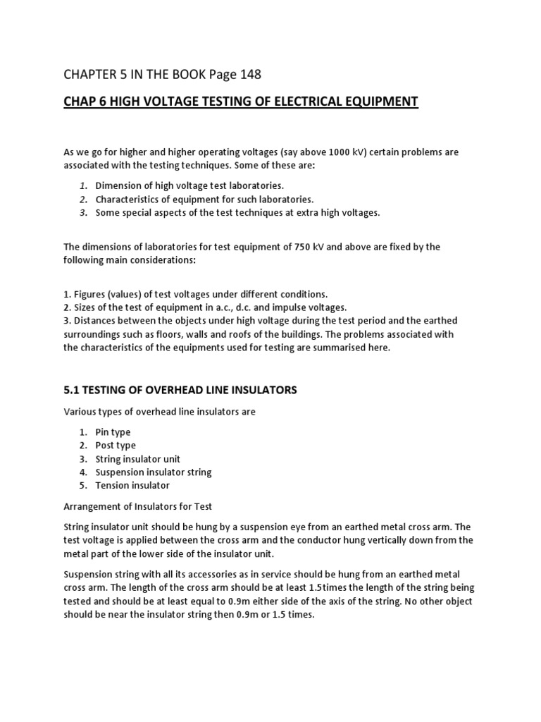 High Voltage Testing of Electrical Equipment: An Overview of Testing ...