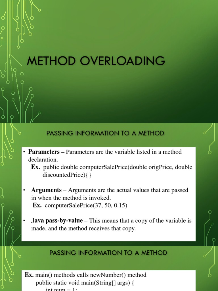 Method Overloading Pdf Parameter Computer Programming Method Computer Programming