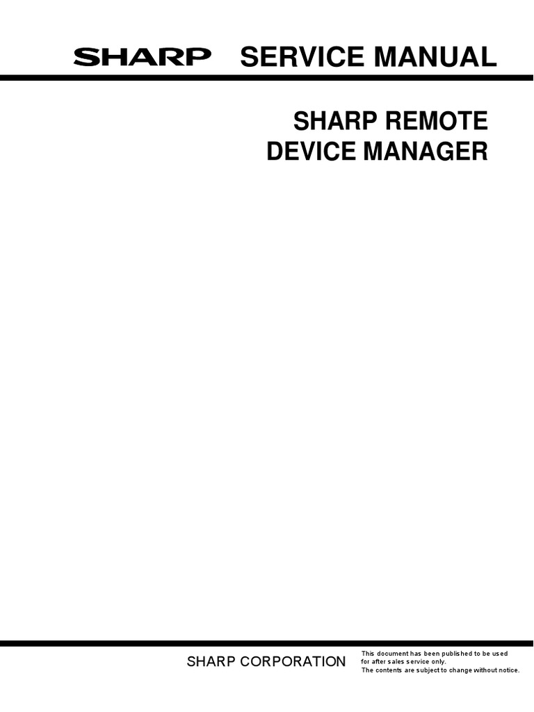 Service Manual: Sharp Remote Device Manager | PDF | Proxy Server | Button (Computing)