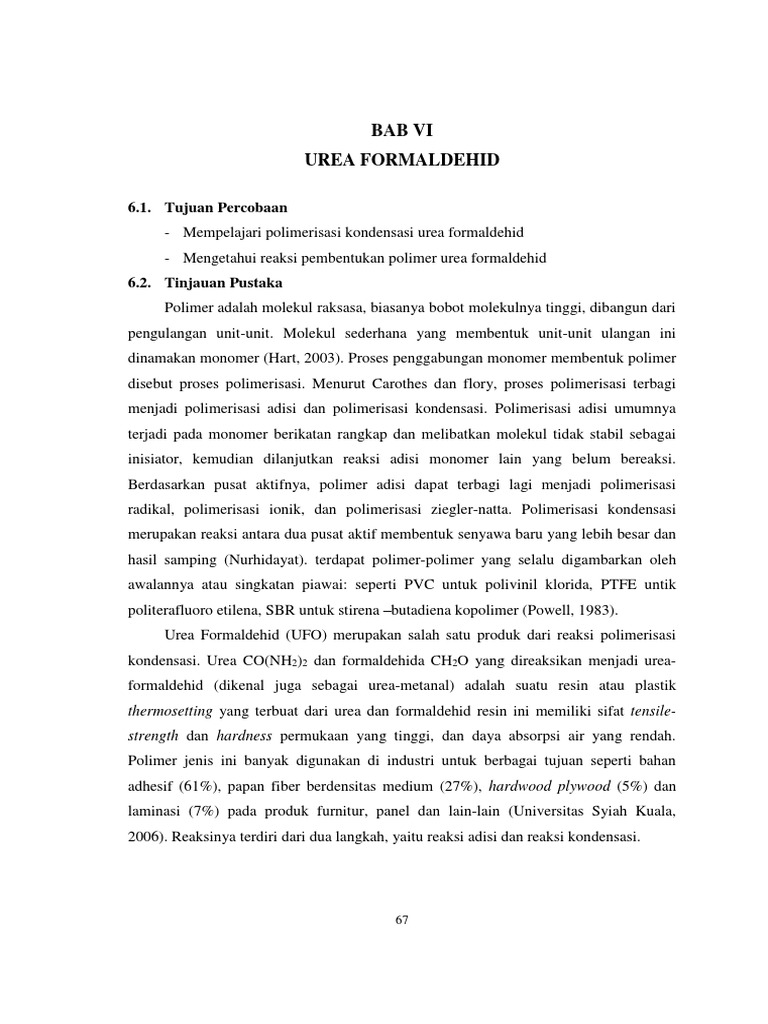 Materi Polimer Urea Formaldehid PDF | PDF