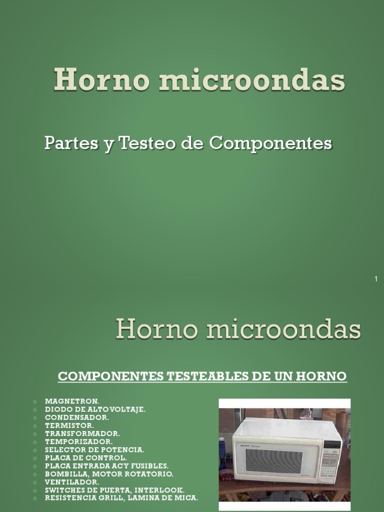Guía Reparación de Horno Microondas Partes y Testeo Componentes | PDF ...