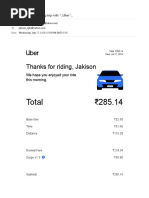 UBER Bill Format No Tolltax | PDF | Invoice | Transport