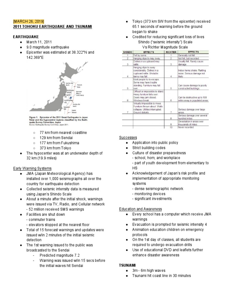 2011 Tohoku Earthquake and Tsunami Earthquake | PDF | Earthquakes ...