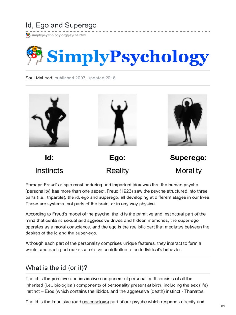 Id, Ego and Superego: What Is The Id (Or It) ? | PDF | Id | Mental Health