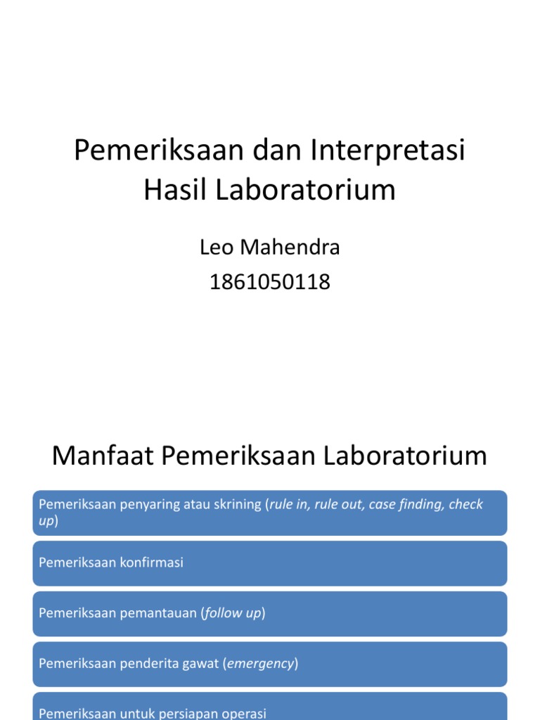 Pemeriksaan Dan Intepretasi Hasil Laboratorium | PDF
