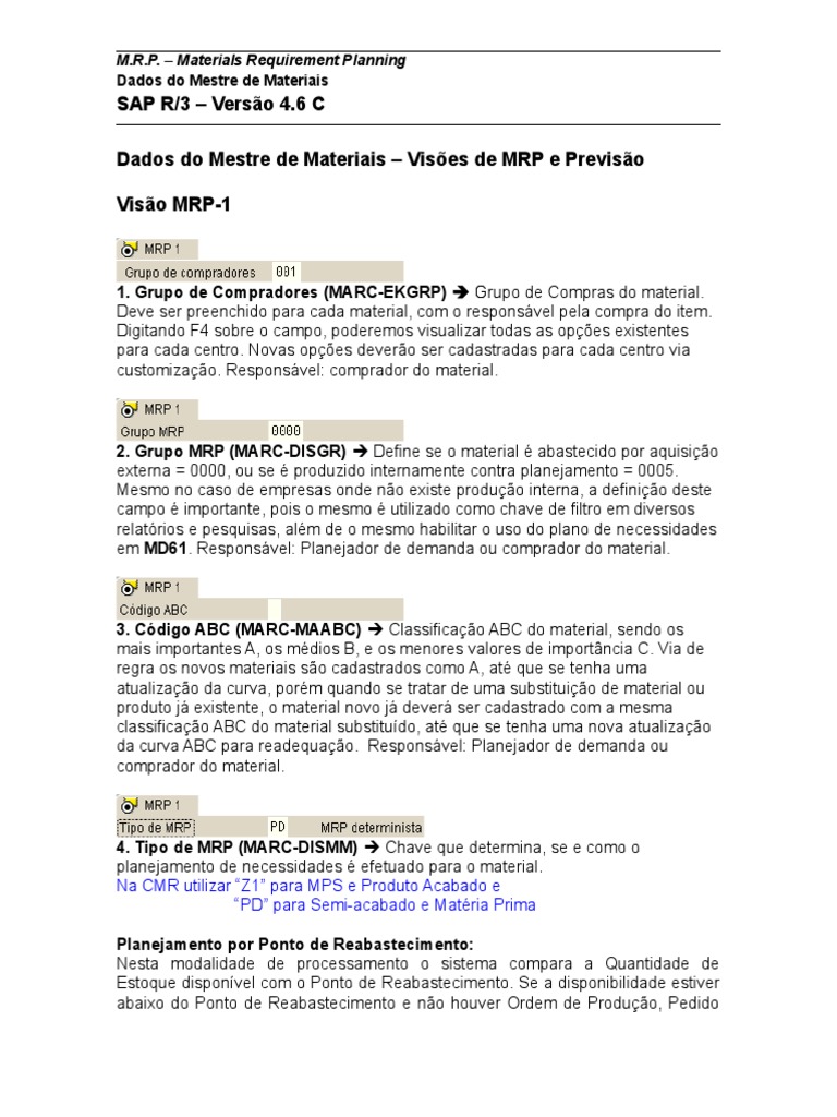Parametros MRP Completo | PDF | Gestão da cadeia de suprimentos ...
