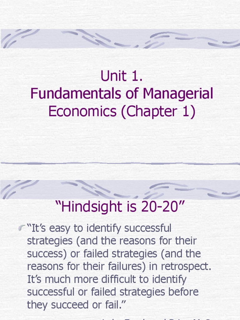 Unit 1. Fundamentals of Managerial Economics (Chapter 1) | Download Free PDF | Net Present Value ...