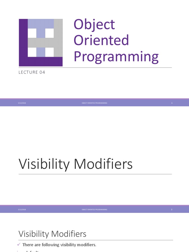 Visibility Modifiers and Memory Allocation in Object Oriented Programming | PDF | Class ...