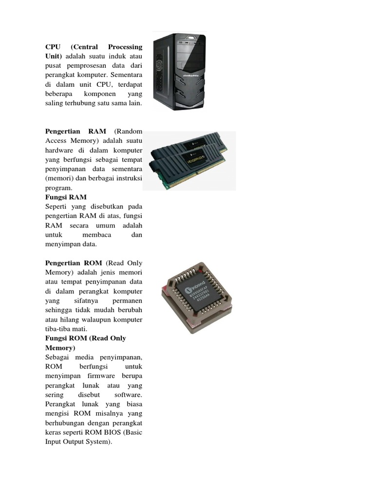 Cpu, Ram, Rom, Motherboard | PDF