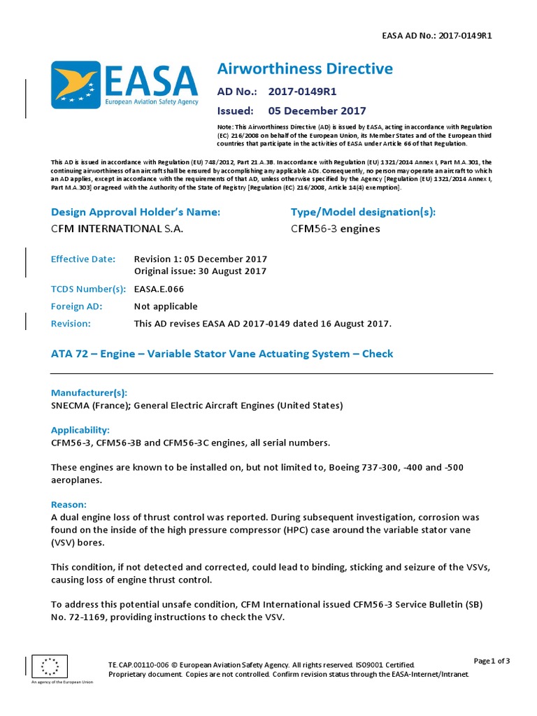 Easa Ad | PDF | Aviation