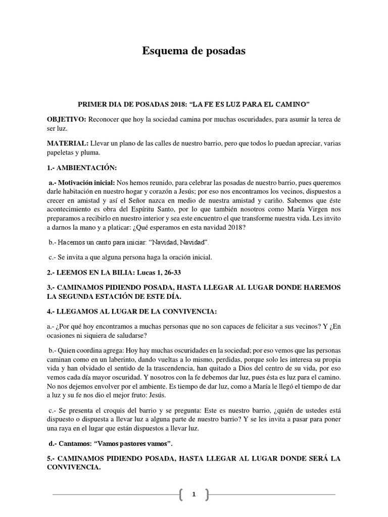 Esquema de Posadas 2018 | PDF | María, madre de Jesús | Amor