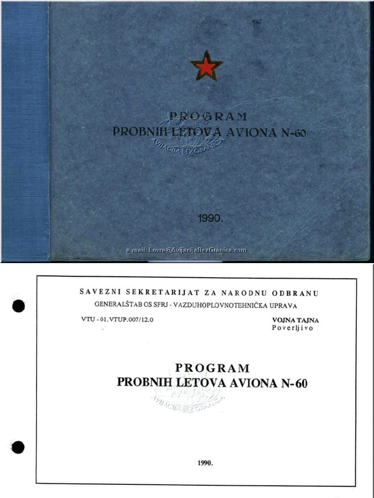 VTUP Program Probnih Letova Na Avionu N-60 (Galeb G-2) | PDF