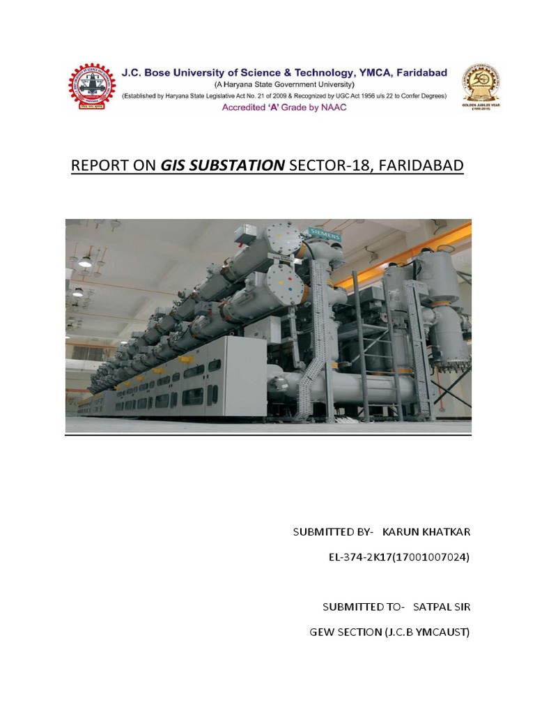 Report On Gis Substation Sector | PDF | Insulator (Electricity ...