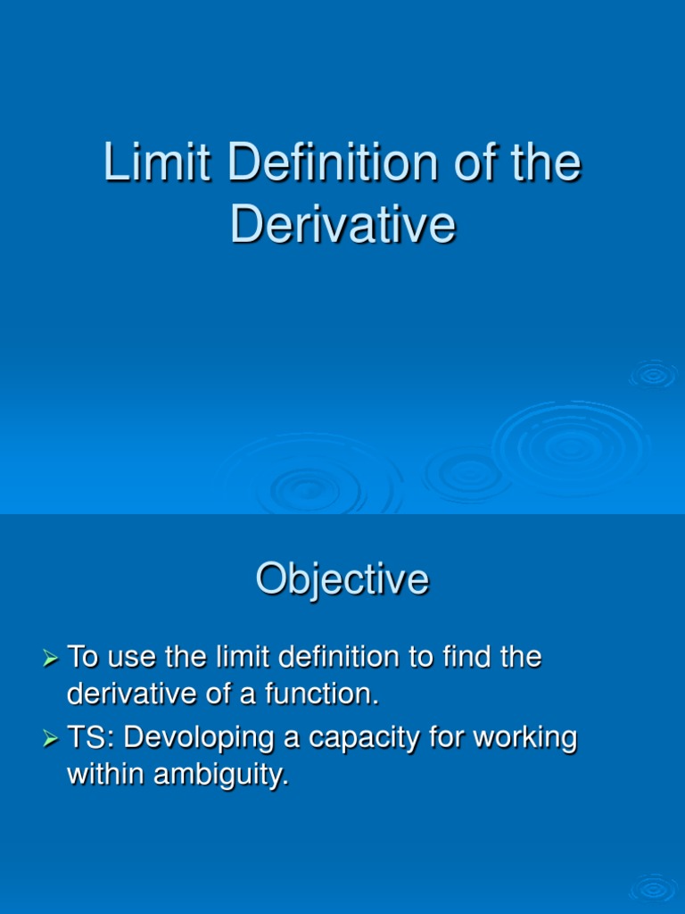 Limit Definition of The Derivative | Download Free PDF | Derivative ...
