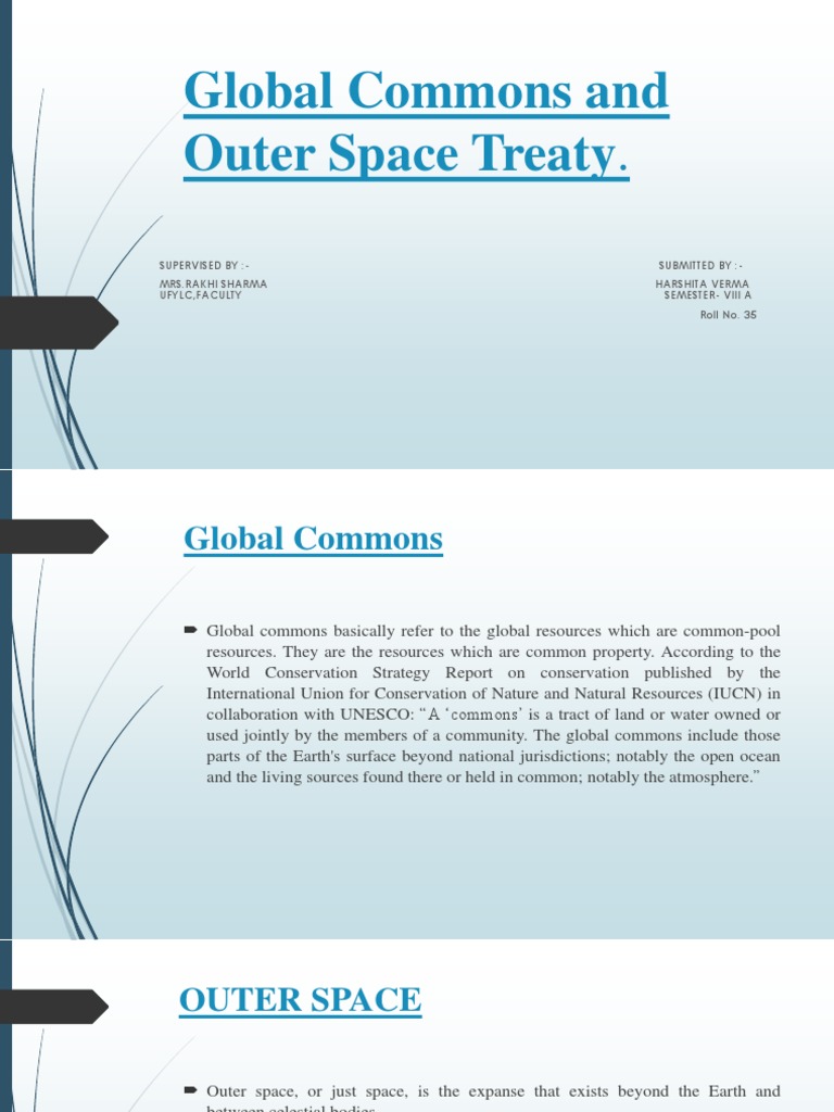 Global Commons and Outer Space Treaty | PDF | Space Exploration | Outer ...