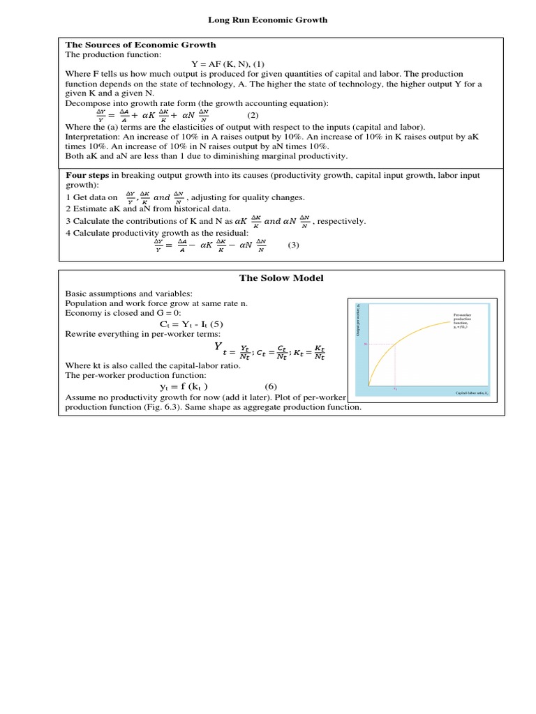 Economic Growth | PDF | Economic Growth | Production Function