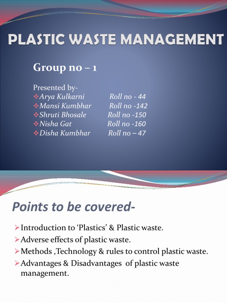 Plastic Waste Management | PDF | Waste Management | Waste