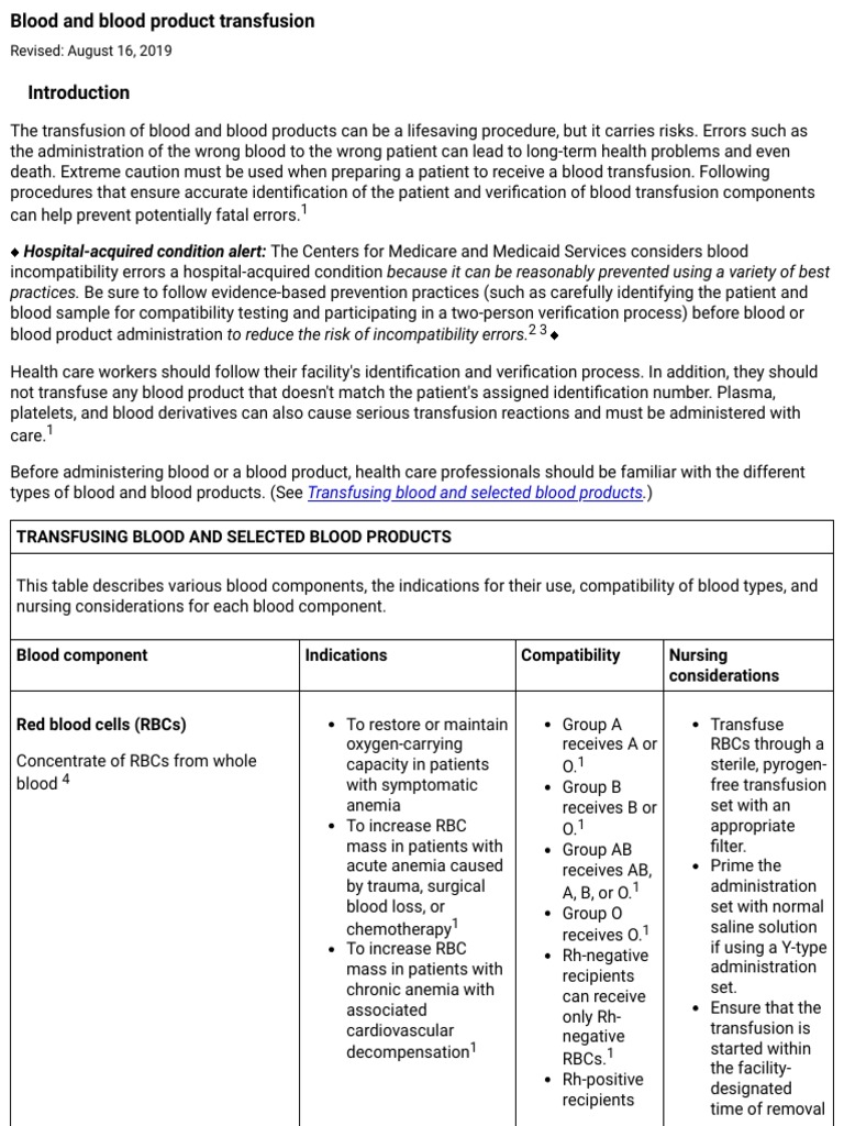 Blood Transfusion | PDF | Blood Transfusion | Intravenous Therapy