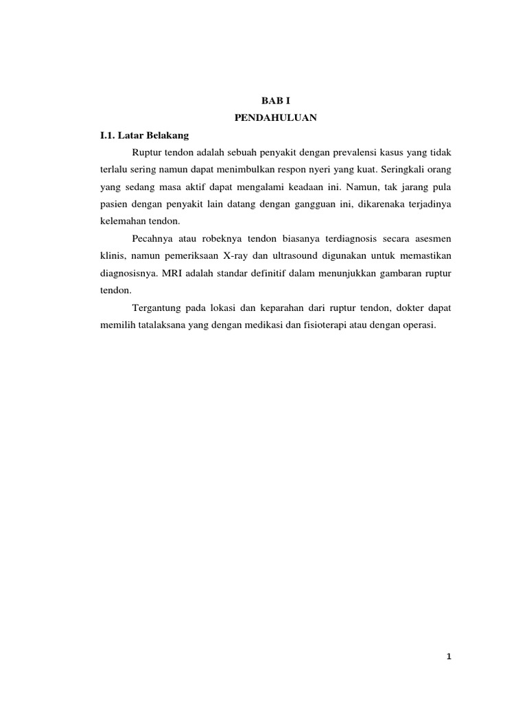 Laporan Kasus Ruptur Tendon | PDF | Sains & Matematika