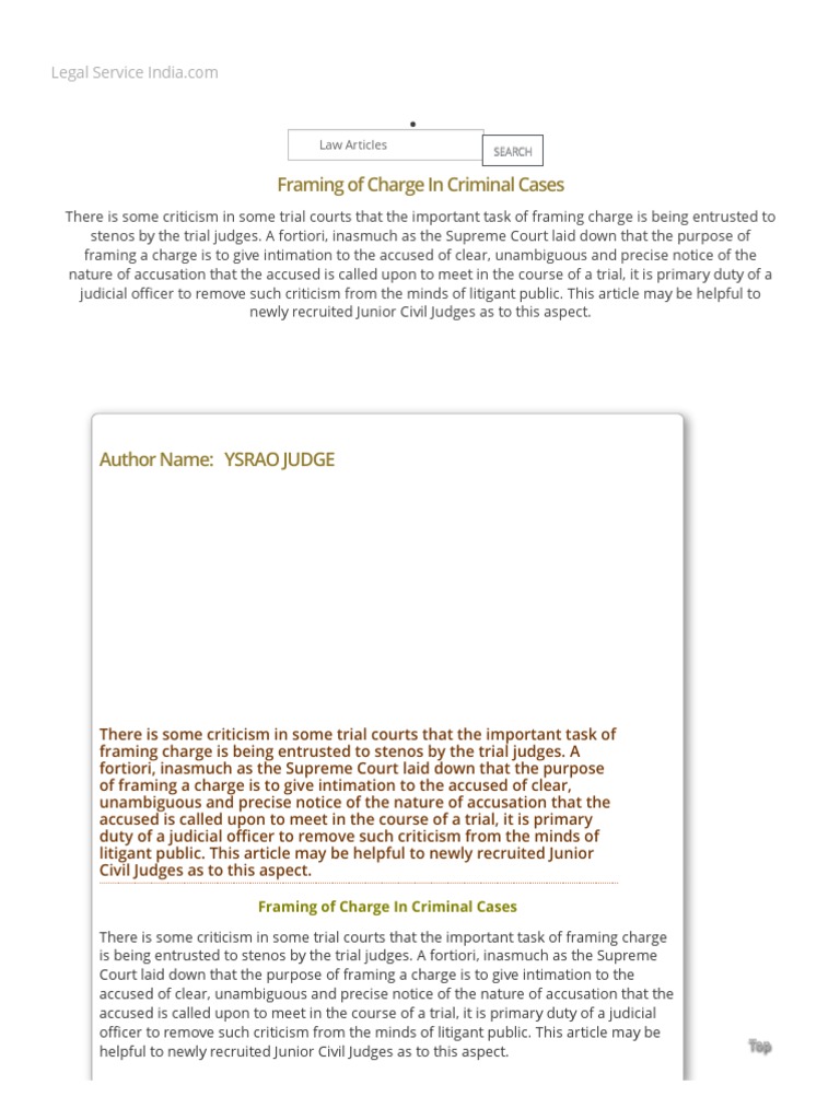 Framing Charges in Criminal Cases | PDF | Supreme Court Of India ...