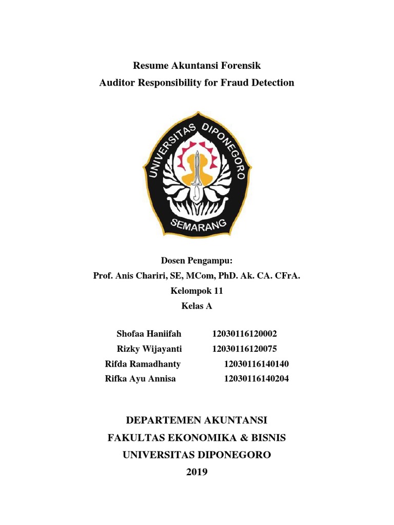 Tanggung Jawab Auditor dalam Kecurangan | PDF | Bisnis