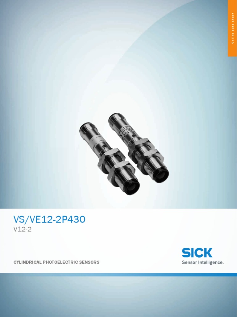VS/VE12-2P430: Cylindrical Photoelectric Sensors | PDF | Photoelectric ...