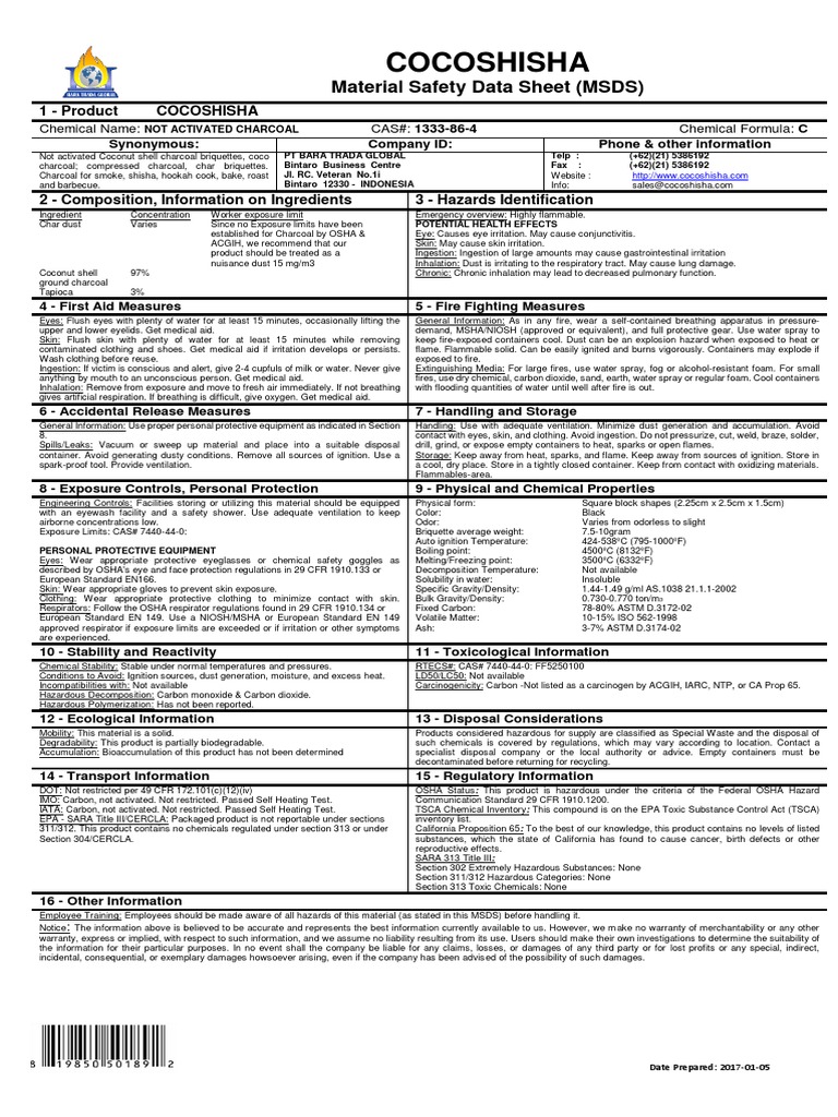 MSDS BTG Gashoun | PDF | Personal Protective Equipment | Breathing