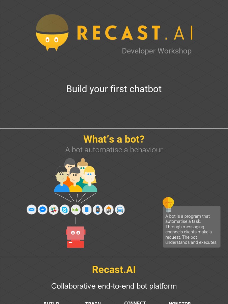 Build Your First Chatbot: Developer Workshop | PDF | Internet Bot ...