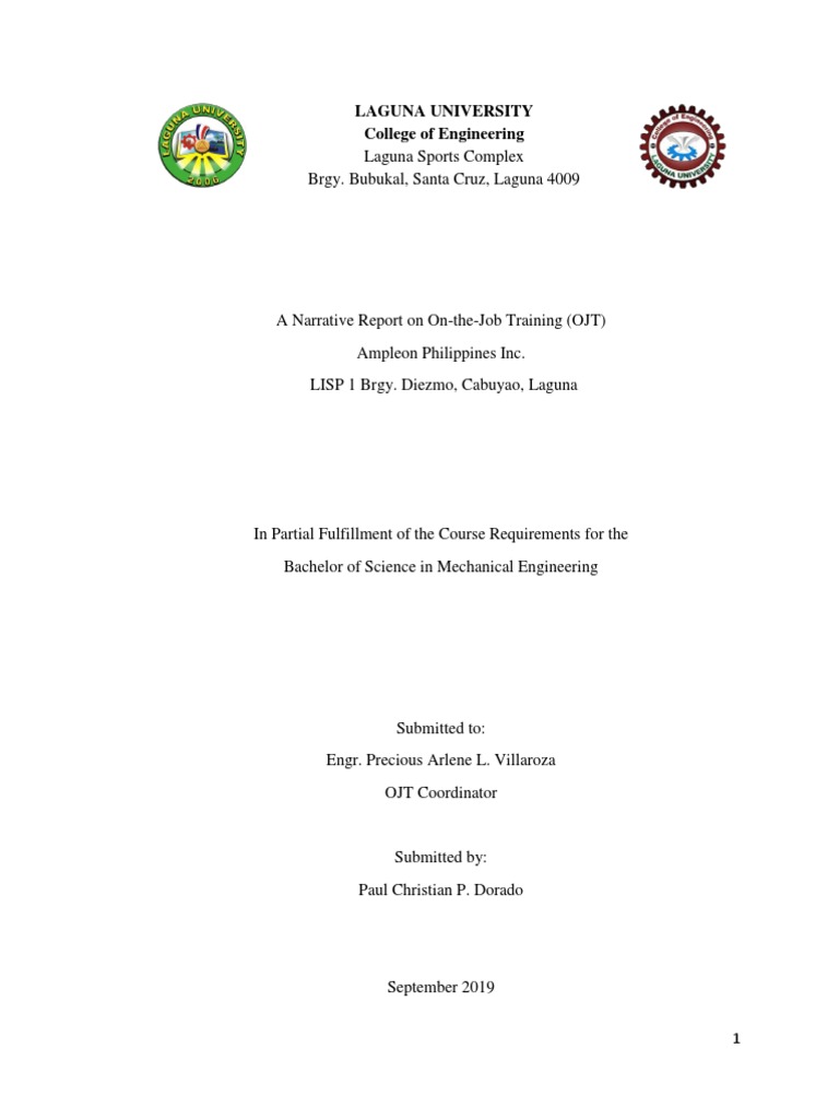 Narrative Report Sample | PDF | Engineering | Business