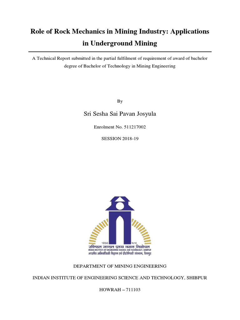 Role of Rock Mechanics in Mining Industry: Applications in Underground ...