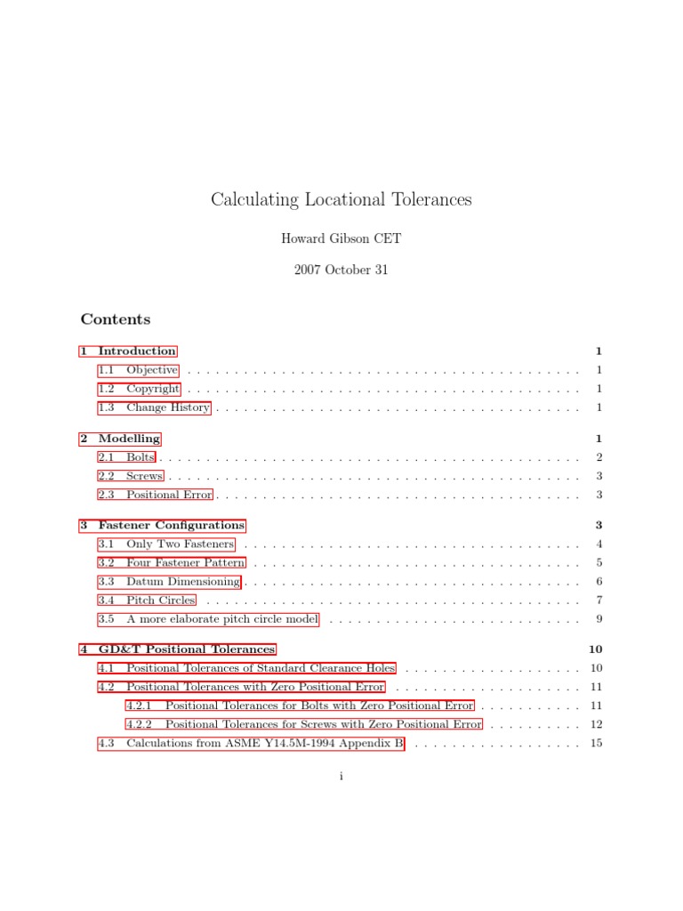 Calculating Locational Tolerances Howard Gibson | PDF | Engineering ...