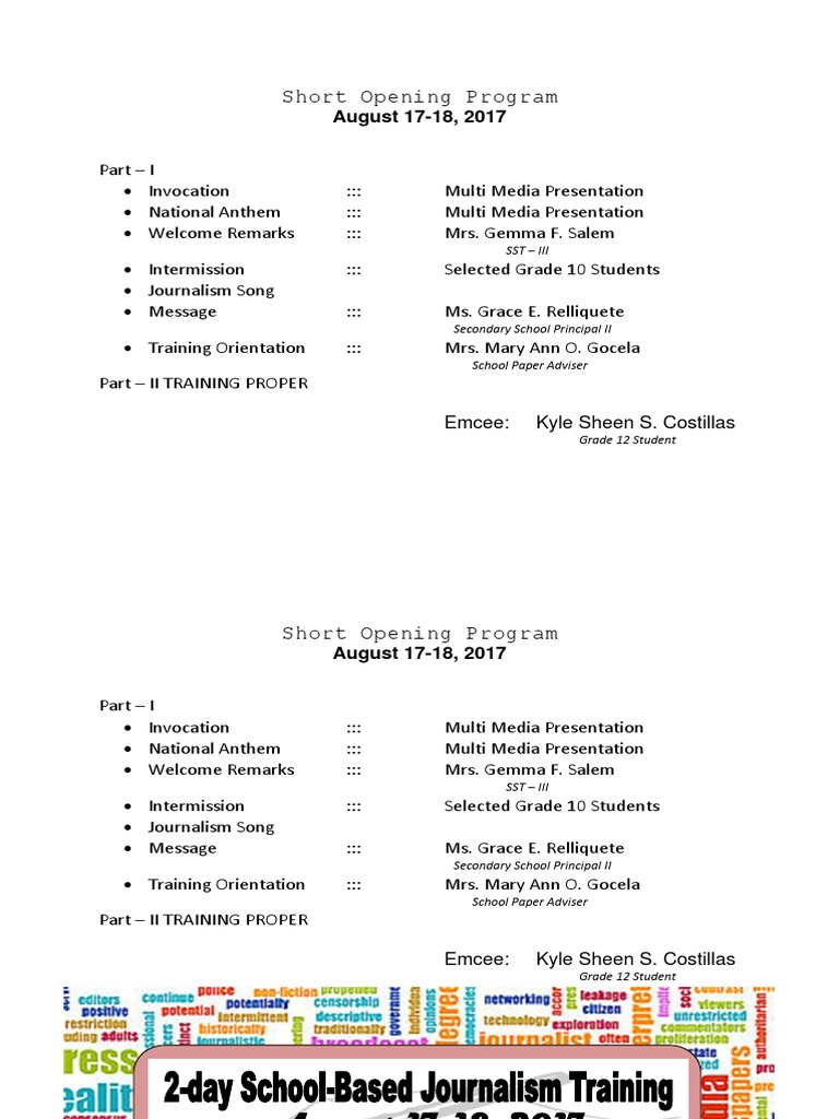 Short Opening Program | PDF