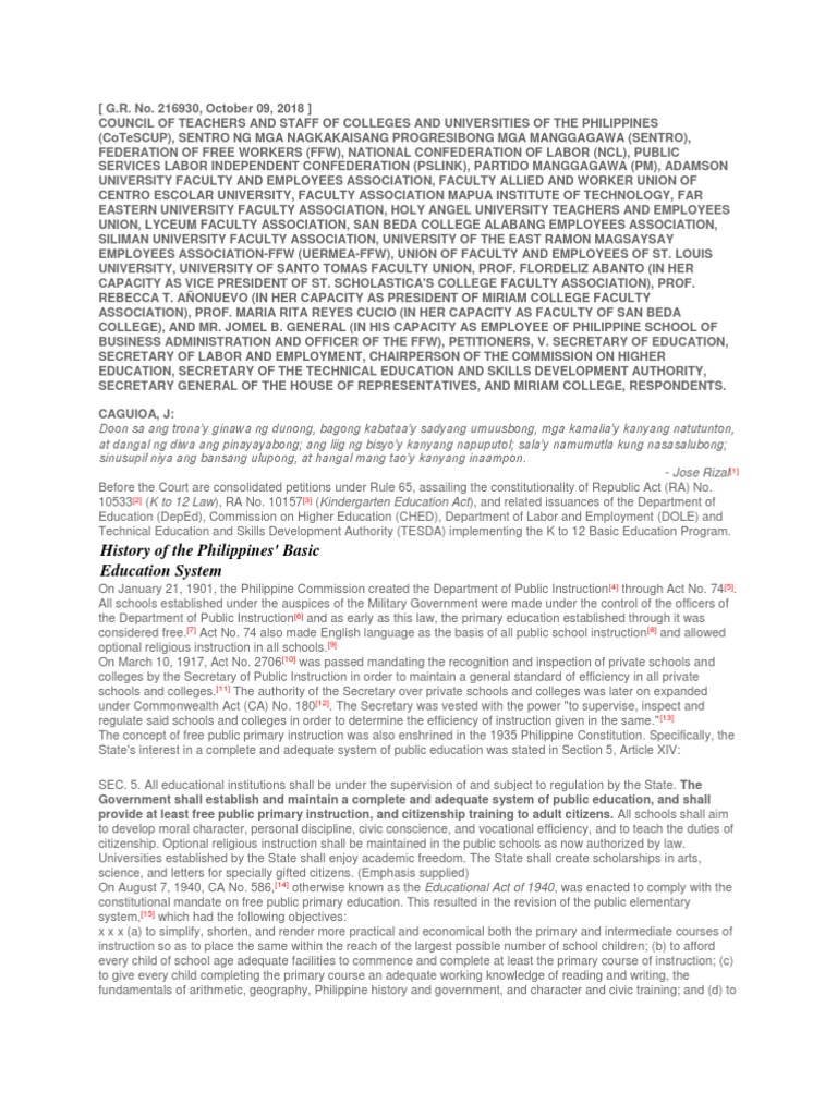 History of The Philippines' Basic Education System | PDF | Secondary ...