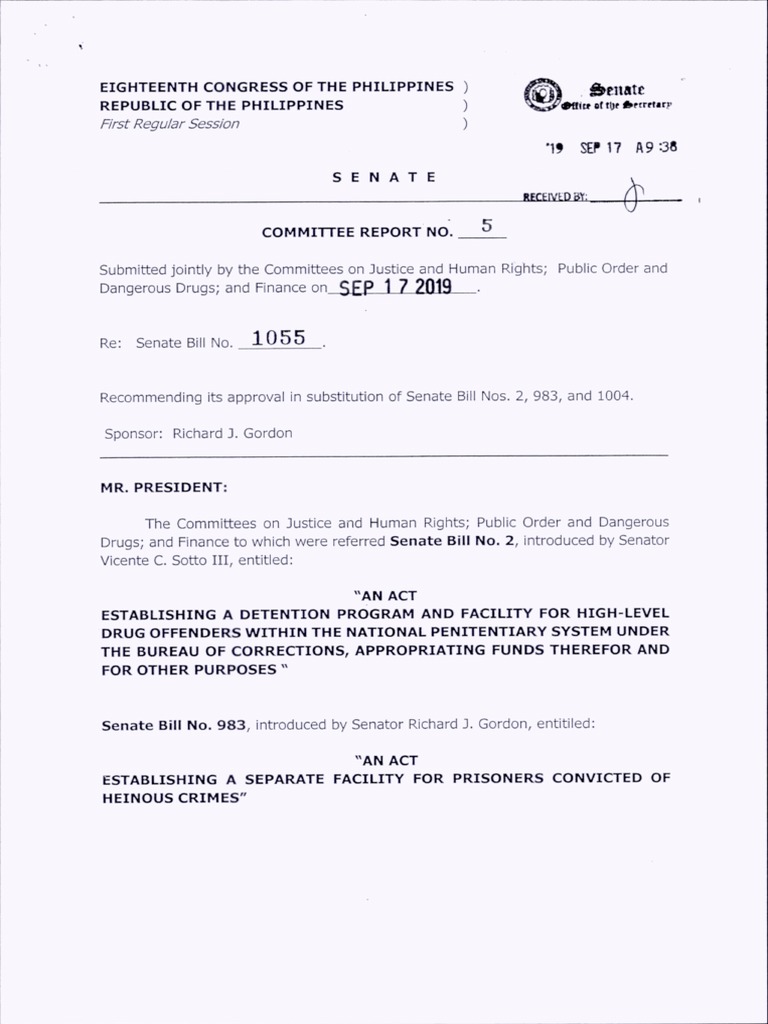 Senate committee report no. 5 | Prison | U.S. Securities And Exchange ...