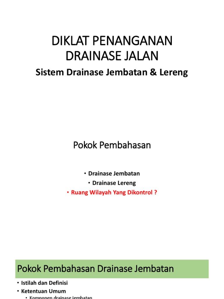 Sistem Drainase Jembatan dan Lereng | PDF