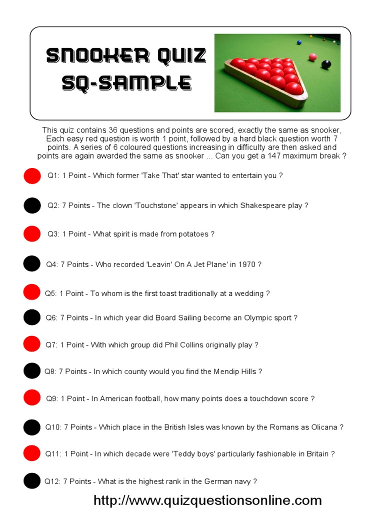 Quiz Sample | PDF | Sports