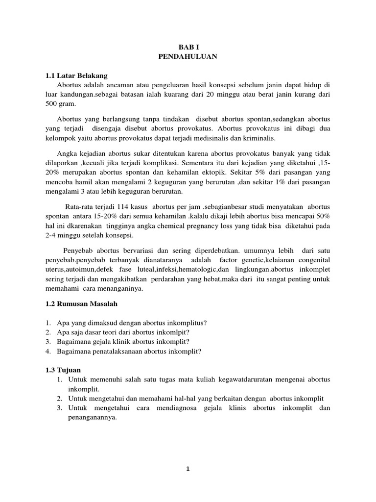 Abortus Inkomplit | PDF