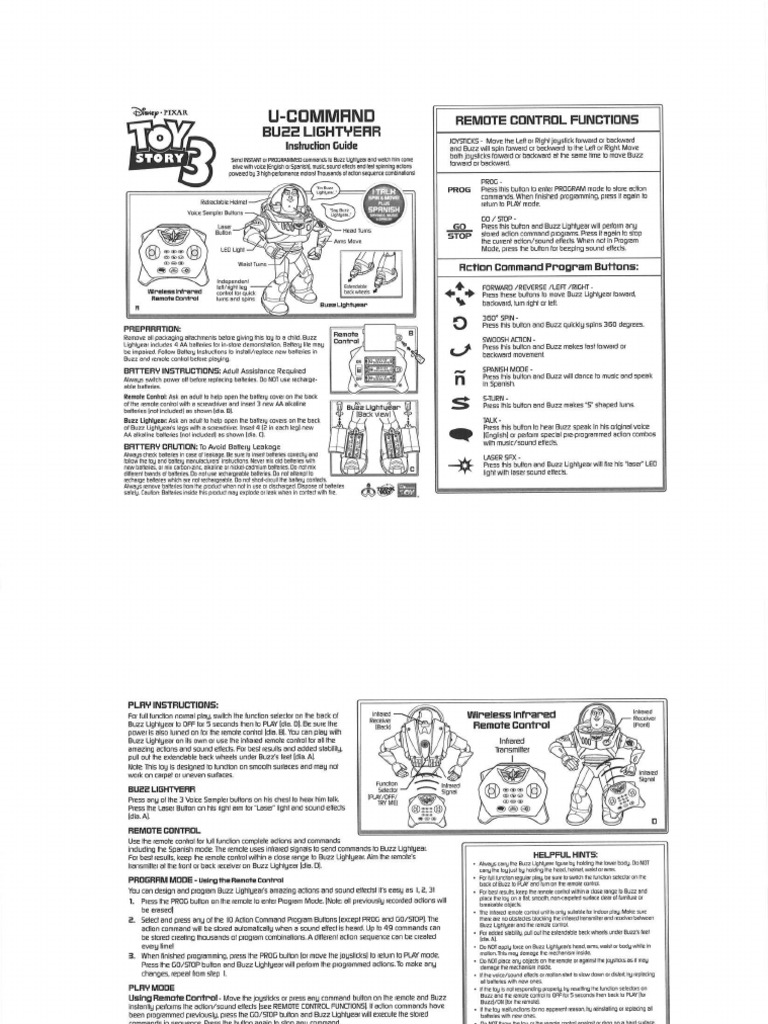 Buzz Lightyear U-Command Manual | PDF