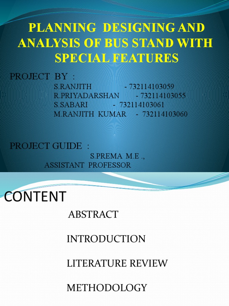 Planning Designing and Analysis of Bus Stand With Special Features ...