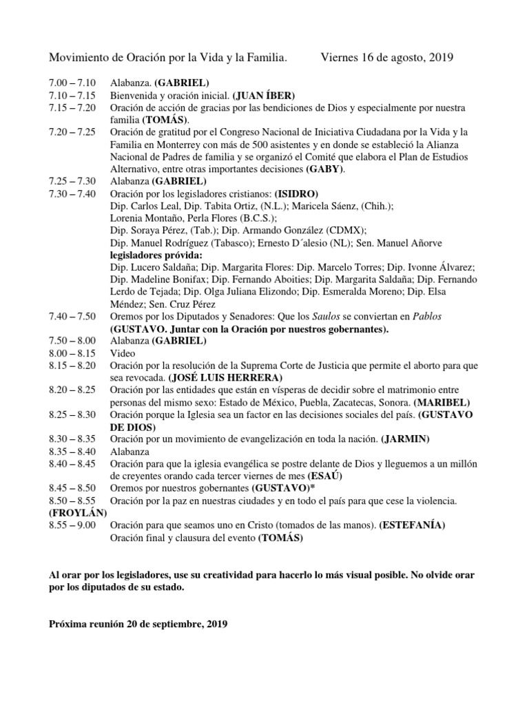 Programa de Oracion | PDF | Oración | Comportamiento religioso y experiencia