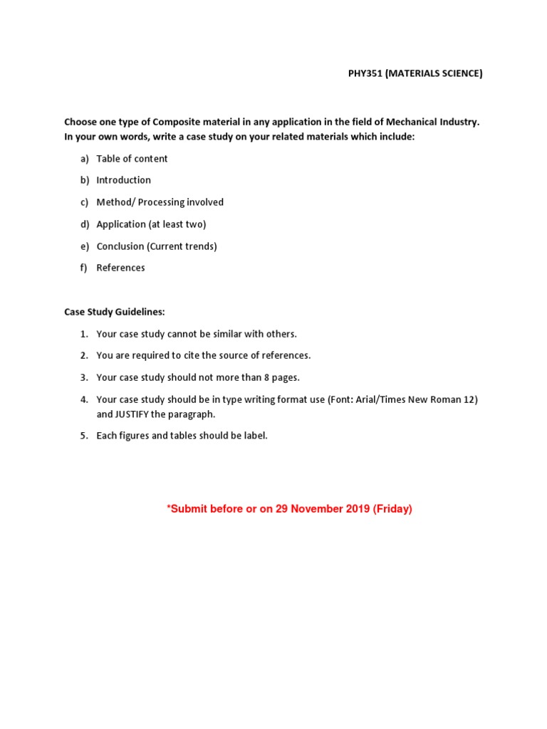 Composite Material Case Study Guide | PDF