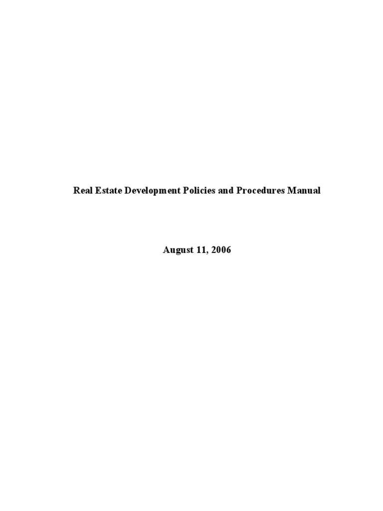Real Estate Policies and Procedures Manual | PDF | Loans | Board Of ...