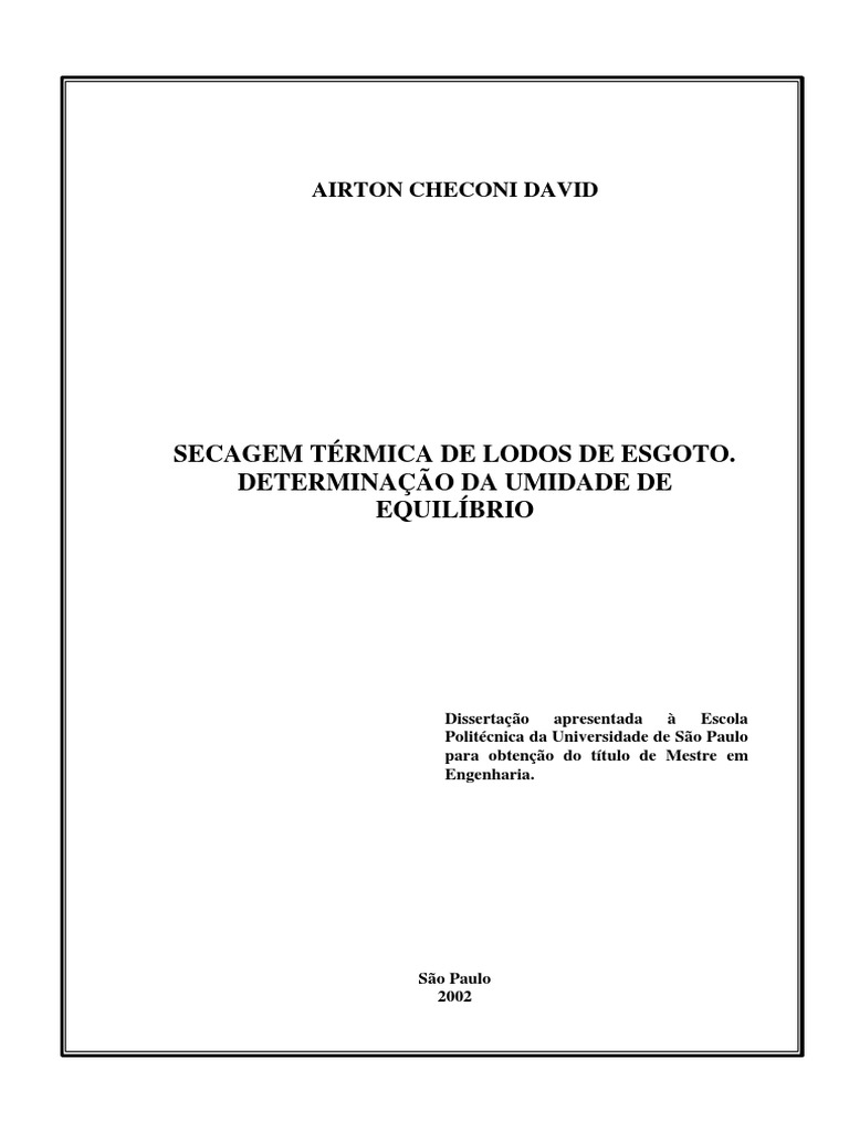 Secagem de Lodo | PDF | Águas residuais | Tratamento de esgoto
