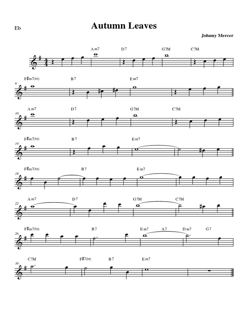 Autum Leaves Eb | PDF