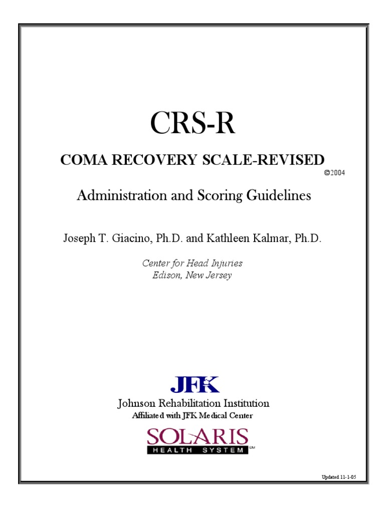 Coma Recovery Scale Revised Crs R Pdf Pdf Coma Finger
