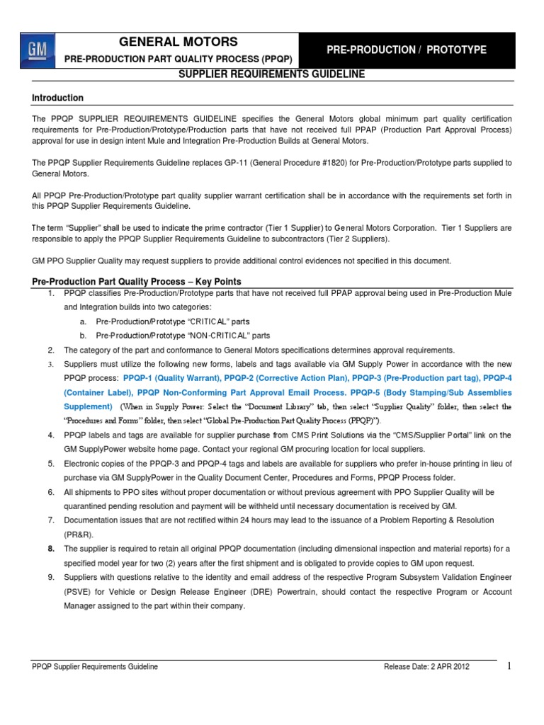 PPQP | PDF | Engineering Tolerance | Verification And Validation